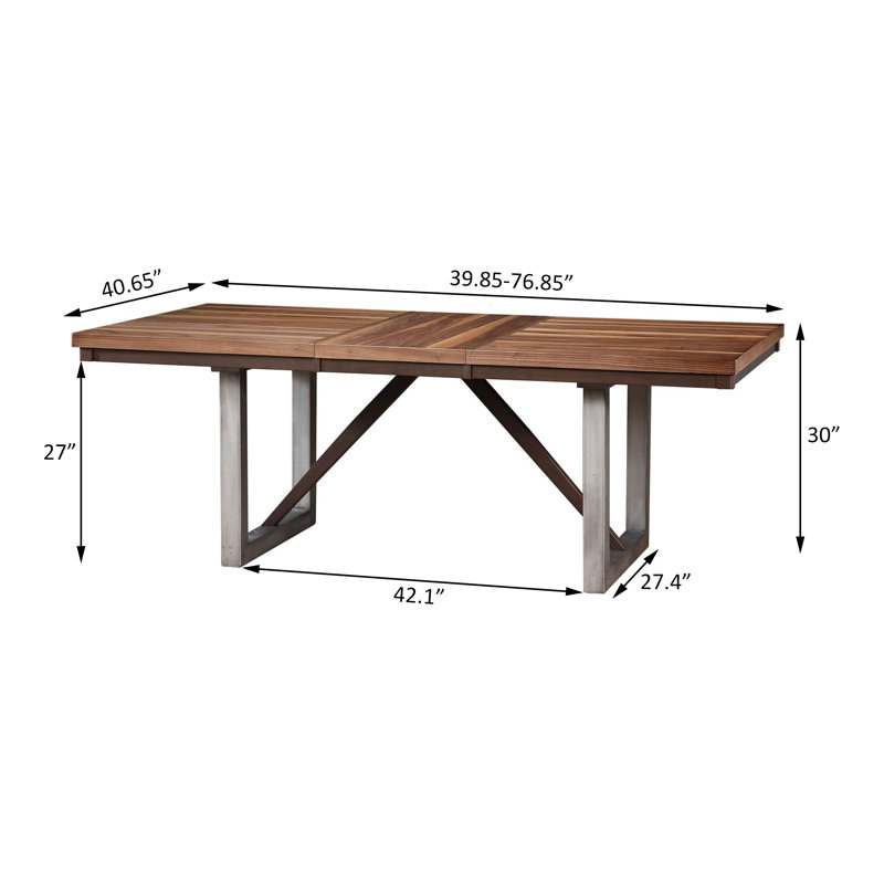 Williston Forge Jeraldene Rectangular Extendable Dining Table in Brown | Wayfair